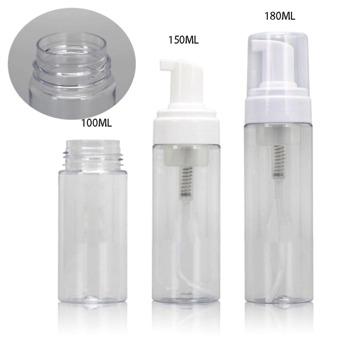Selling 100ml/120ml/150/180ml/200ml PET Plastic Foamer Bottle With ...
